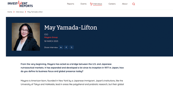 Investment Reports – May Yamada-Lifton Interview - Maypro